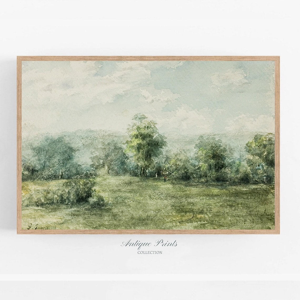 Country Landscape, Vintage Countryside Print, Antique Neutral Wall Art ...