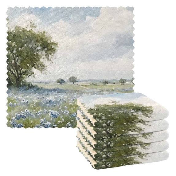 Country Landscape Wildflower Kitchen Cloth Dish Towels for Drying ...