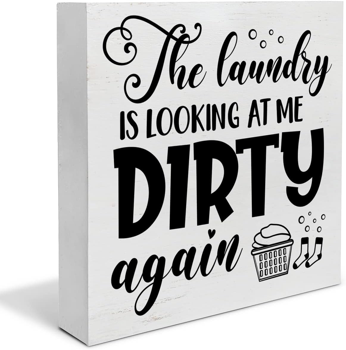 Country Laundry Room Wood Box Sign Decor Desk Sign Laundry Is Looking ...
