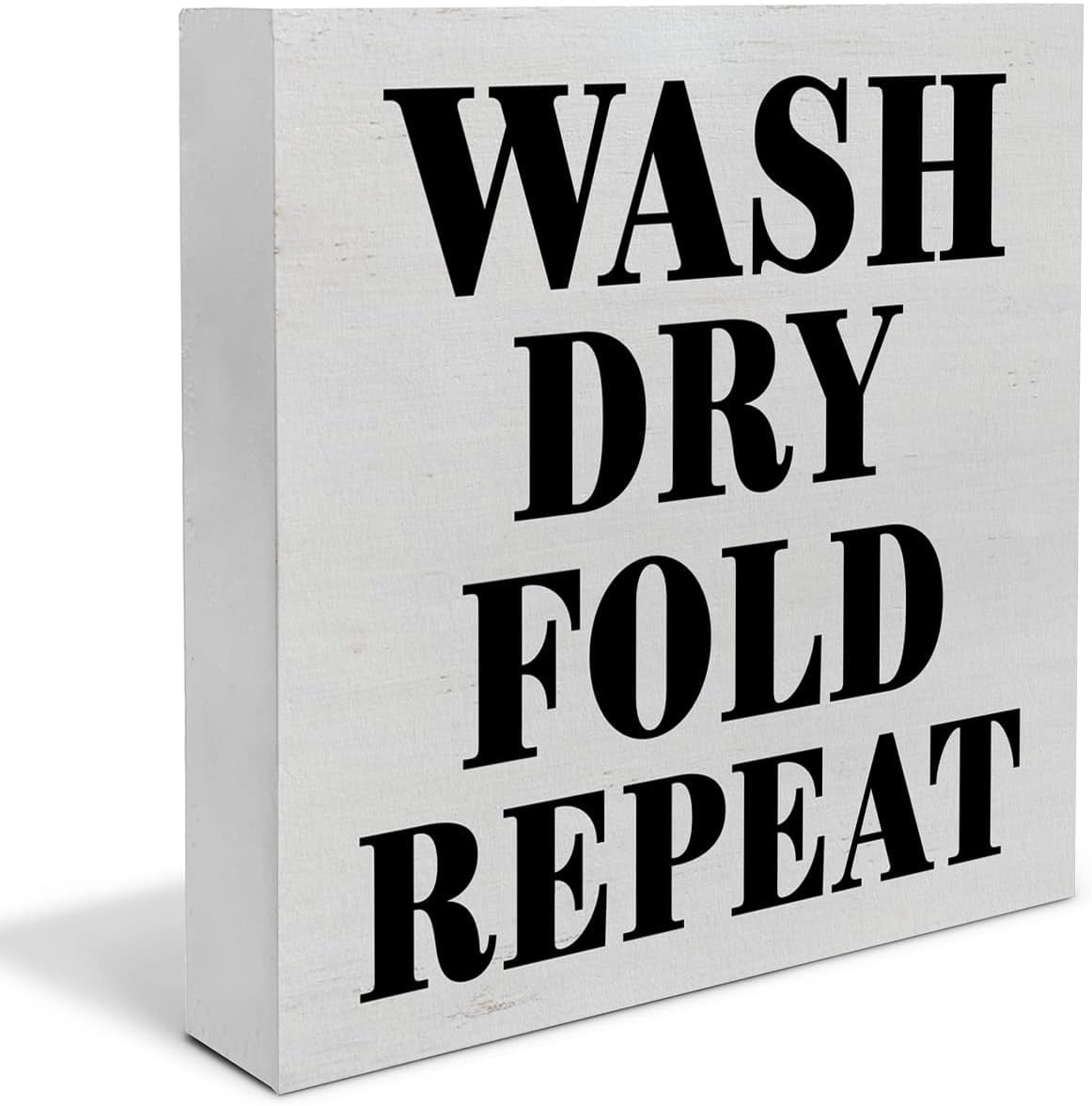 Country Laundry Room Wood Box Sign Decor Desk Sign Wash Dry Fold Repeat ...