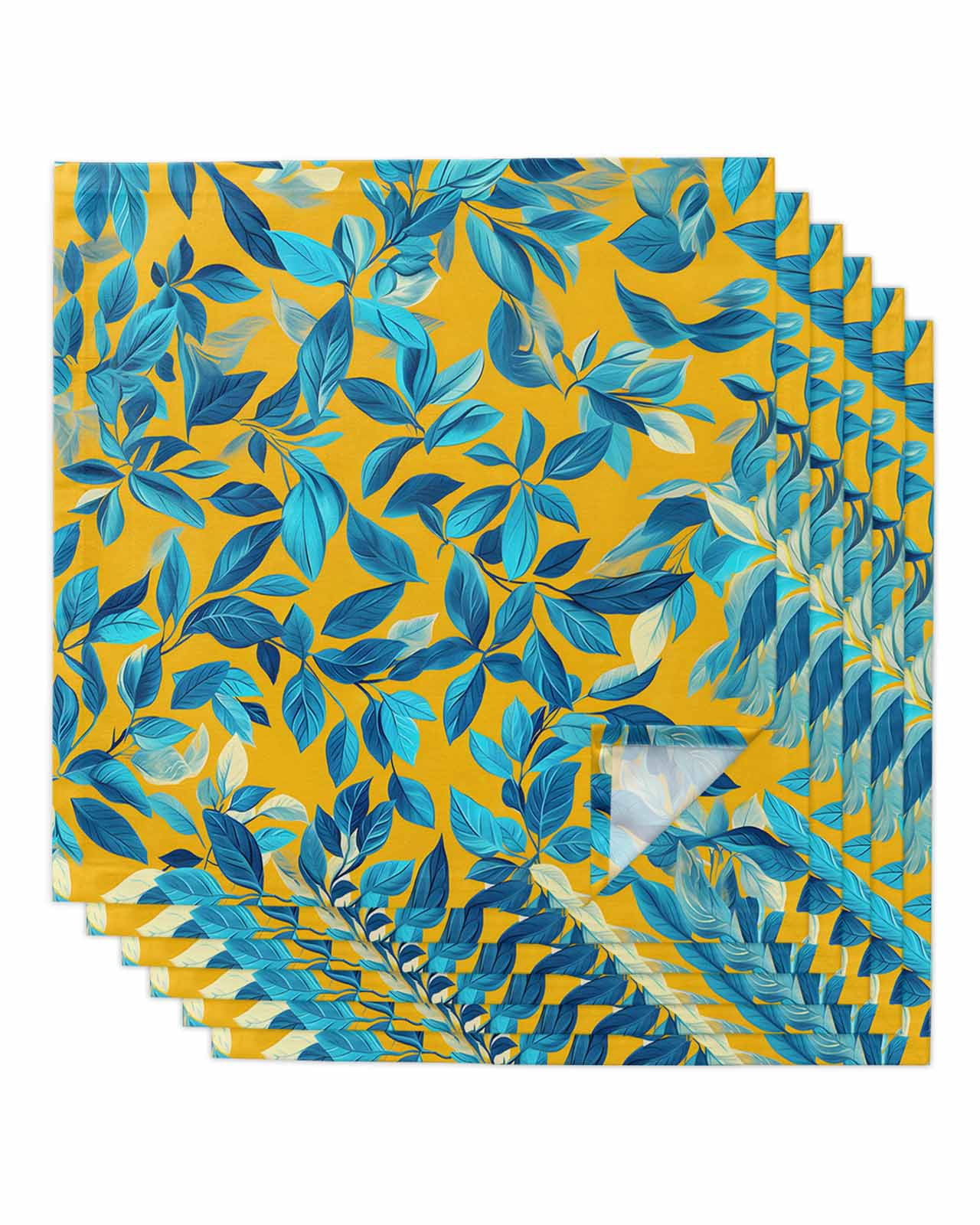 Country Leaf Cloth Napkins Set of 6 Reusable Dinner Napkins, Botanical ...