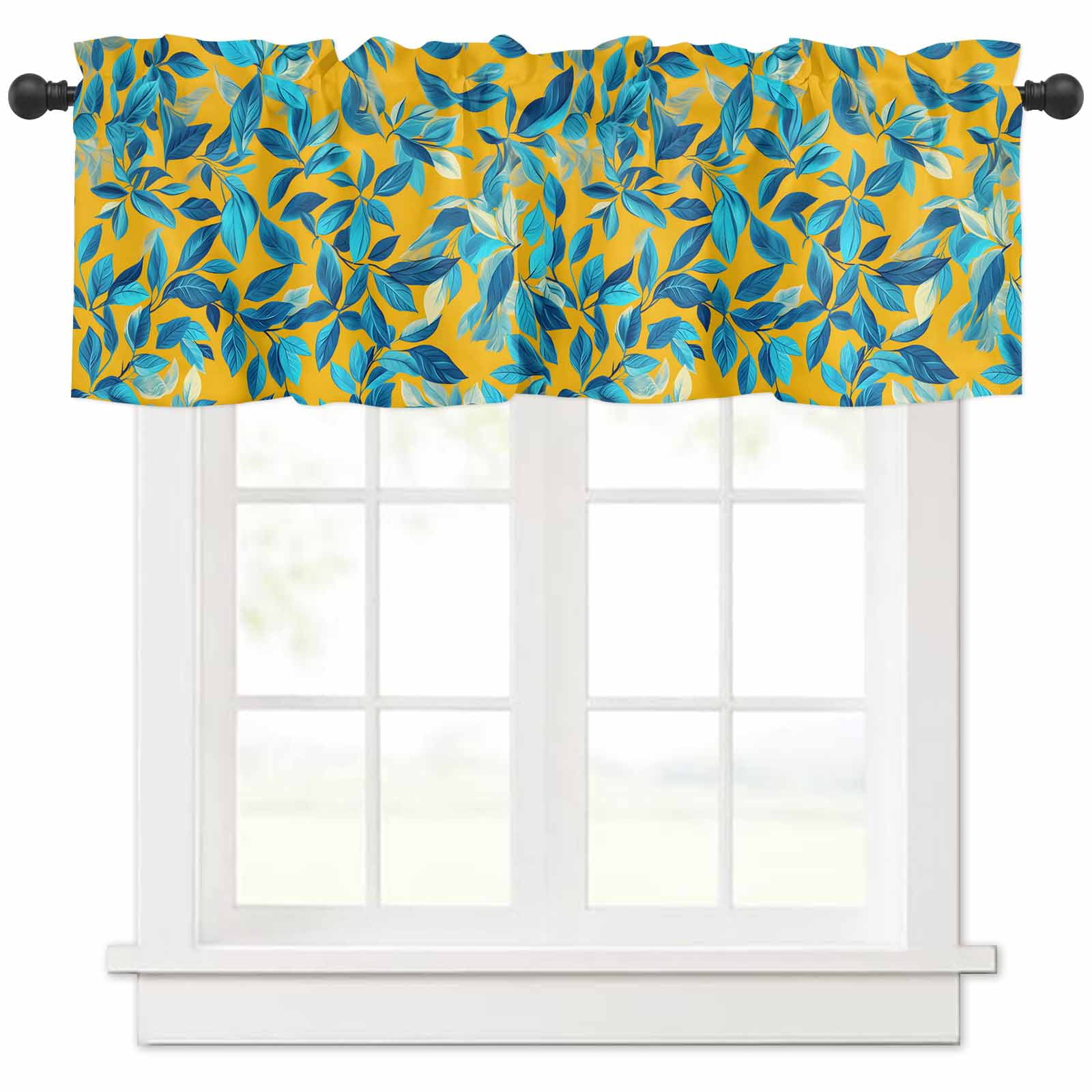 Country Leaf Valances for Windows Farmhouse Kitchen Curtains Valances ...