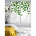 Country Leaf Watercolor Green Chiffon Sheer Curtains 63 Inches Long ...