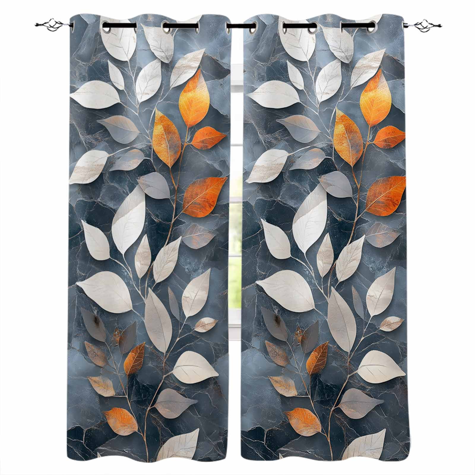 Country Leaves Blackout Curtains for Bedroom Living Room Darkening ...