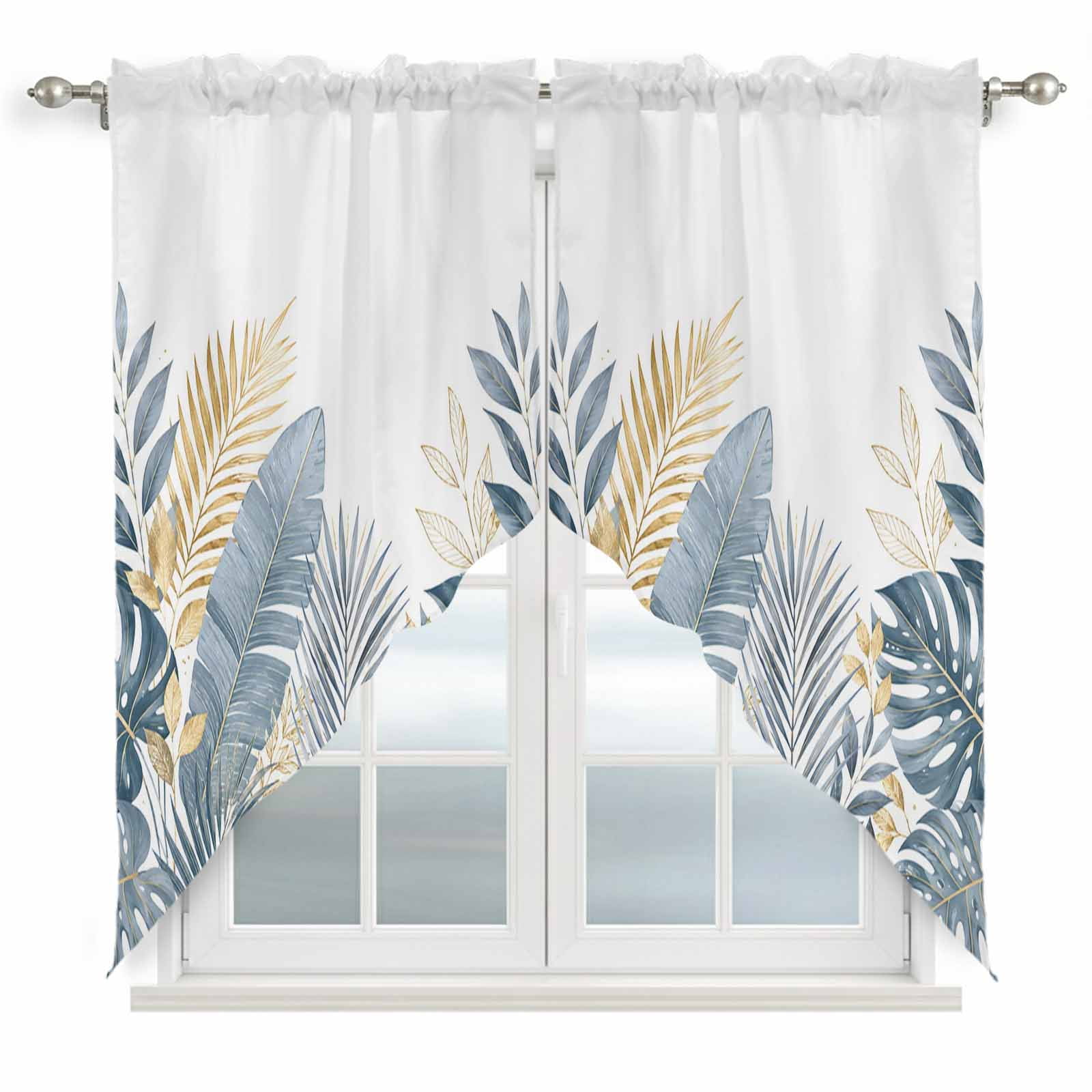 Country Leaves Swag Curtain Valance for Window 2 Panels Rustic ...