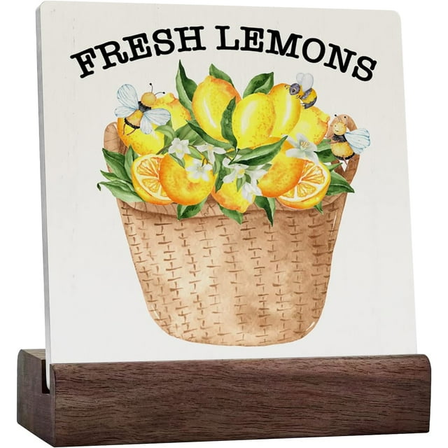 Country Lemon Sign Rustic Lemons Ceramic Table Sign Decorative Sign ...