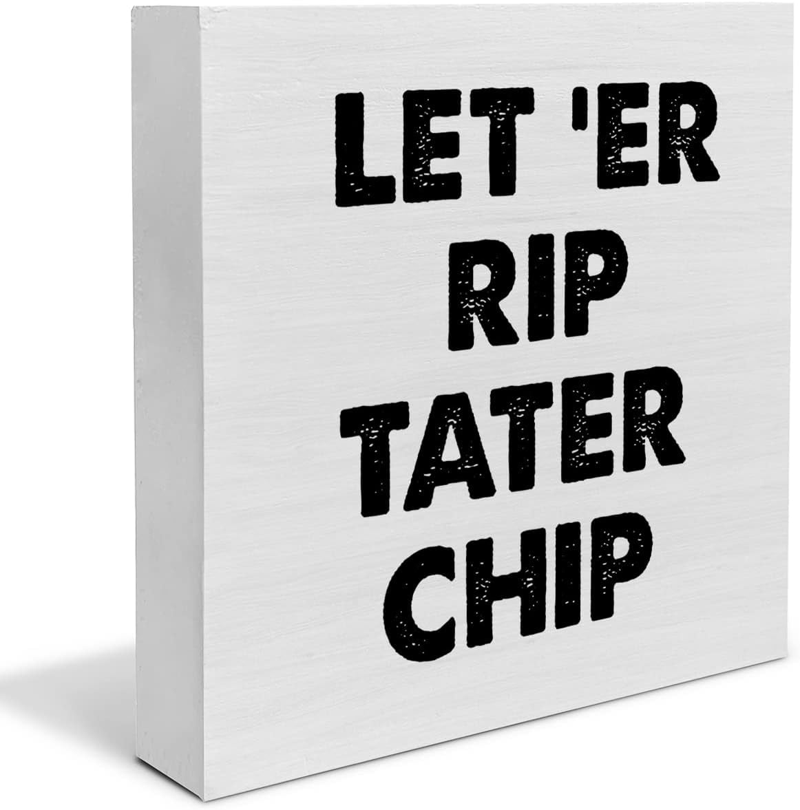 Country Let 'Er Rip Funny Restroom Wood Box Sign Decor Desk Sign Humor ...