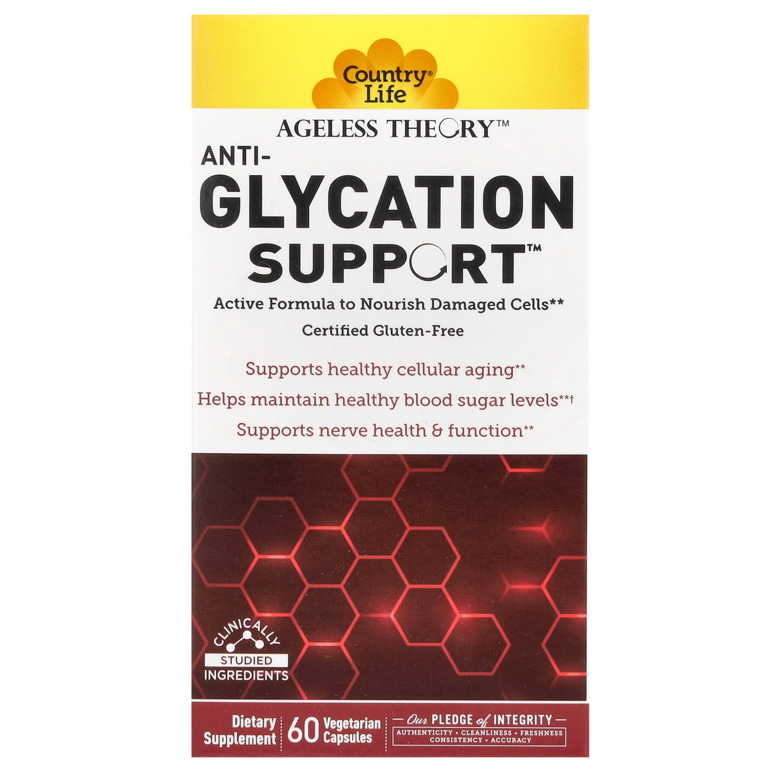 Country Life Ageless Theory, Anti-Glycation Support, 60 Vegetarian ...