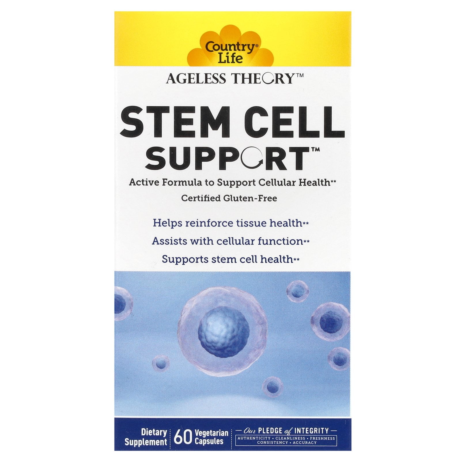 Country Life Ageless Theory, Stem Cell Support, 60 Vegetarian Capsules ...