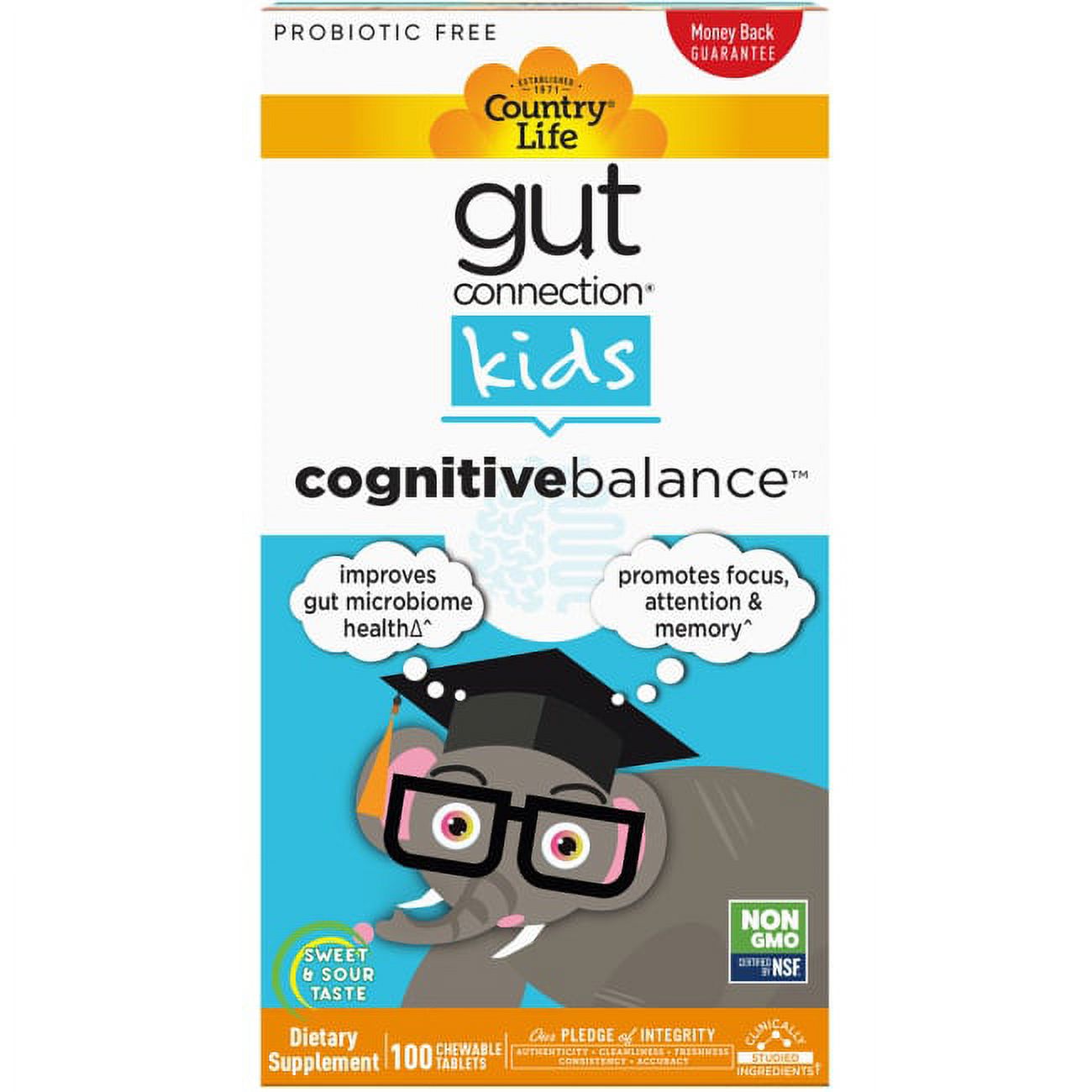 Country Life Gut Connection Kids Cognitivebalance 60 Tabs - Walmart.com