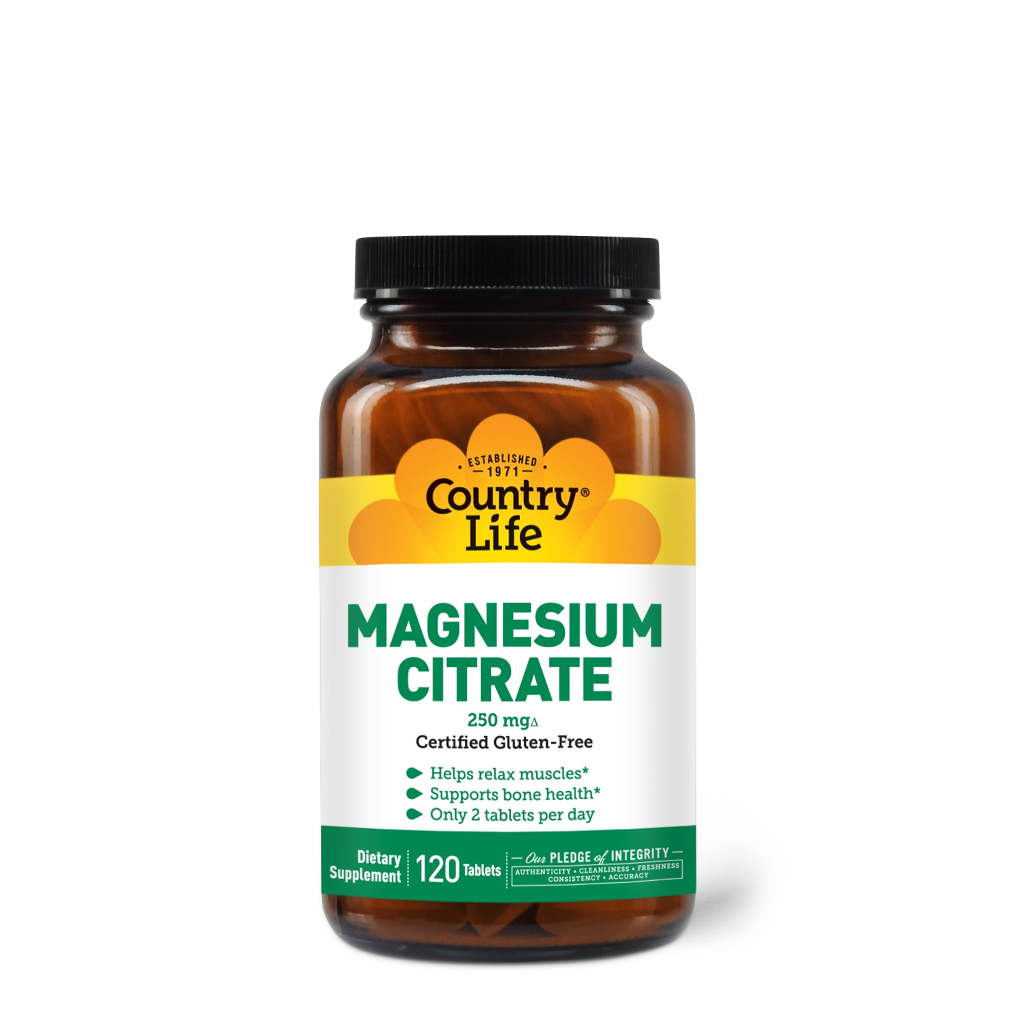 Country Life 250mg Magnesium Citrate, Supports Bone Health & Muscle ...