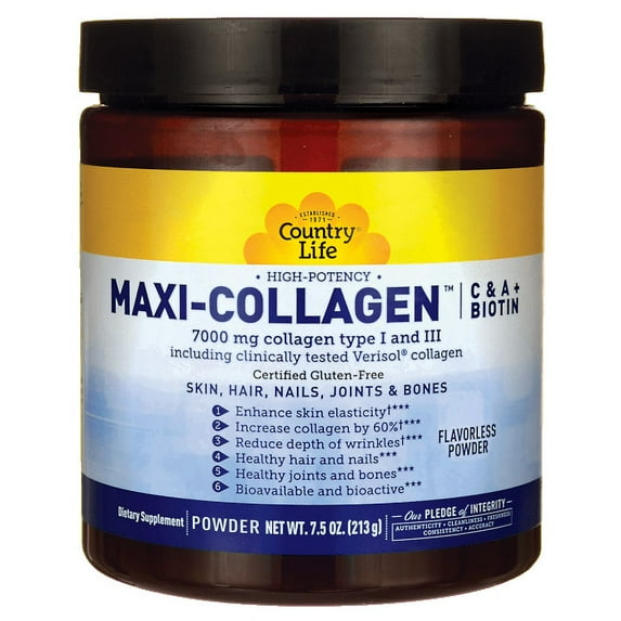 Country Life Maxi-Collagen Amino Acids Powder - 7.5 Ounces - Walmart.com