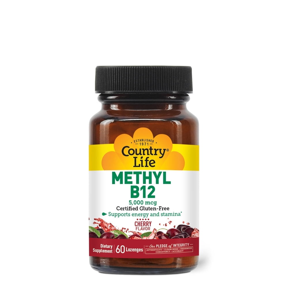 Country Life Methyl B12 Cherry -- 5000 mcg - 60 Lozenges - Walmart.com