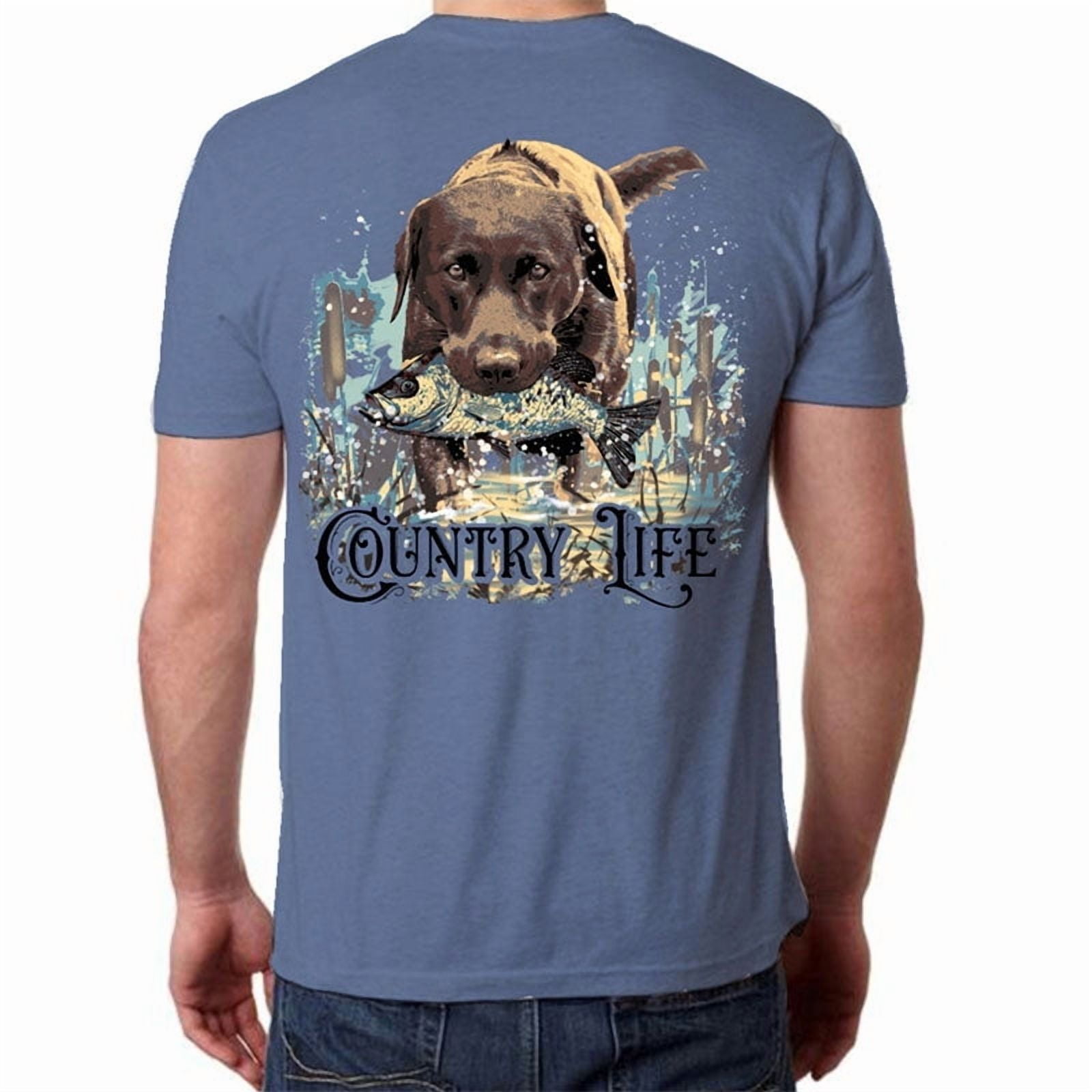 Country Life Outfitters Fishing Dog Unisex Green T-Shirt - Walmart.com