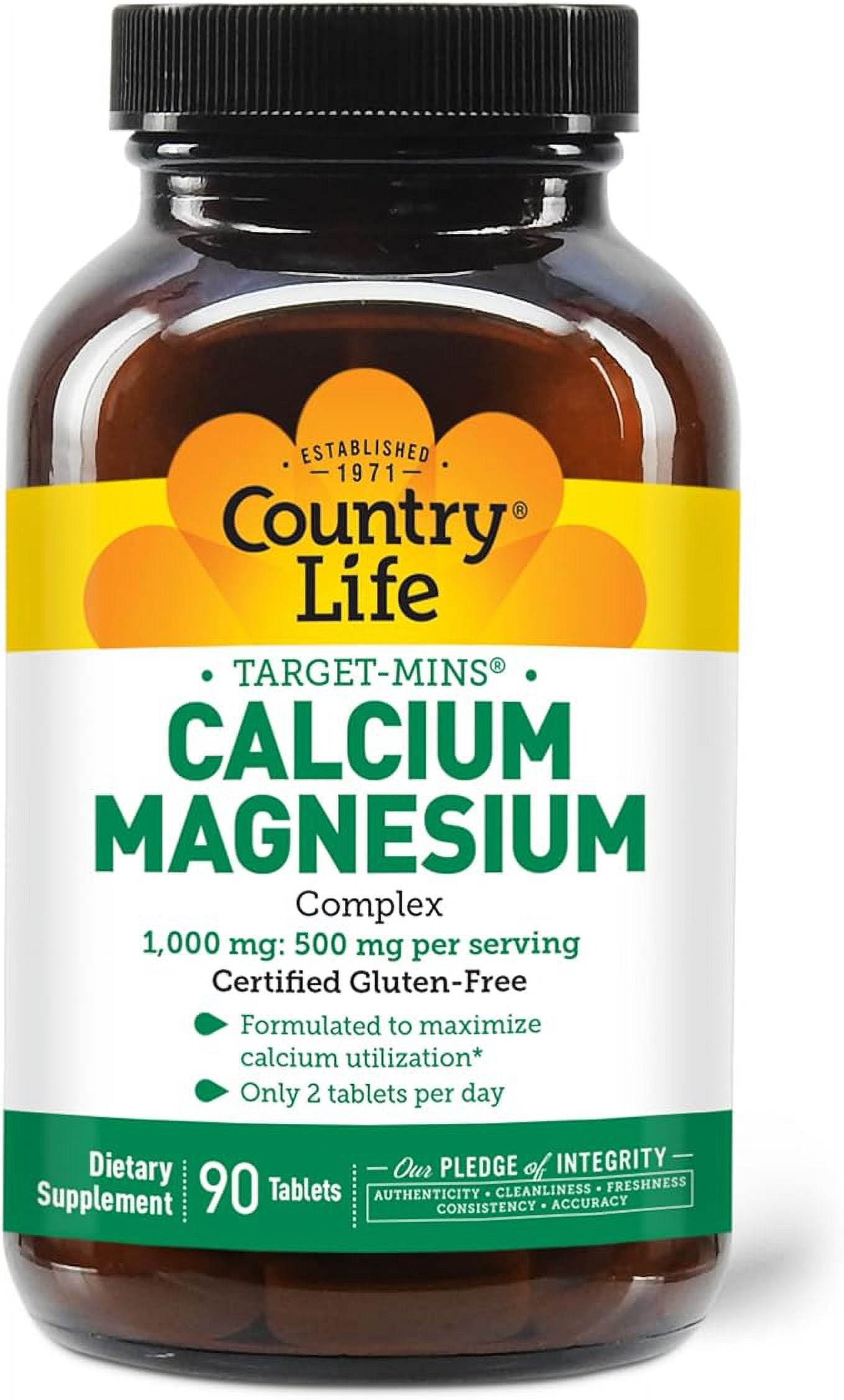 Country Life Target-Mins Calcium Magnesium Complex 1000mg/500mg, 90 ...