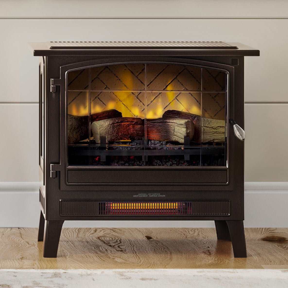 Country Living Infrared Freestanding Electric Fireplace Stove Heater in ...