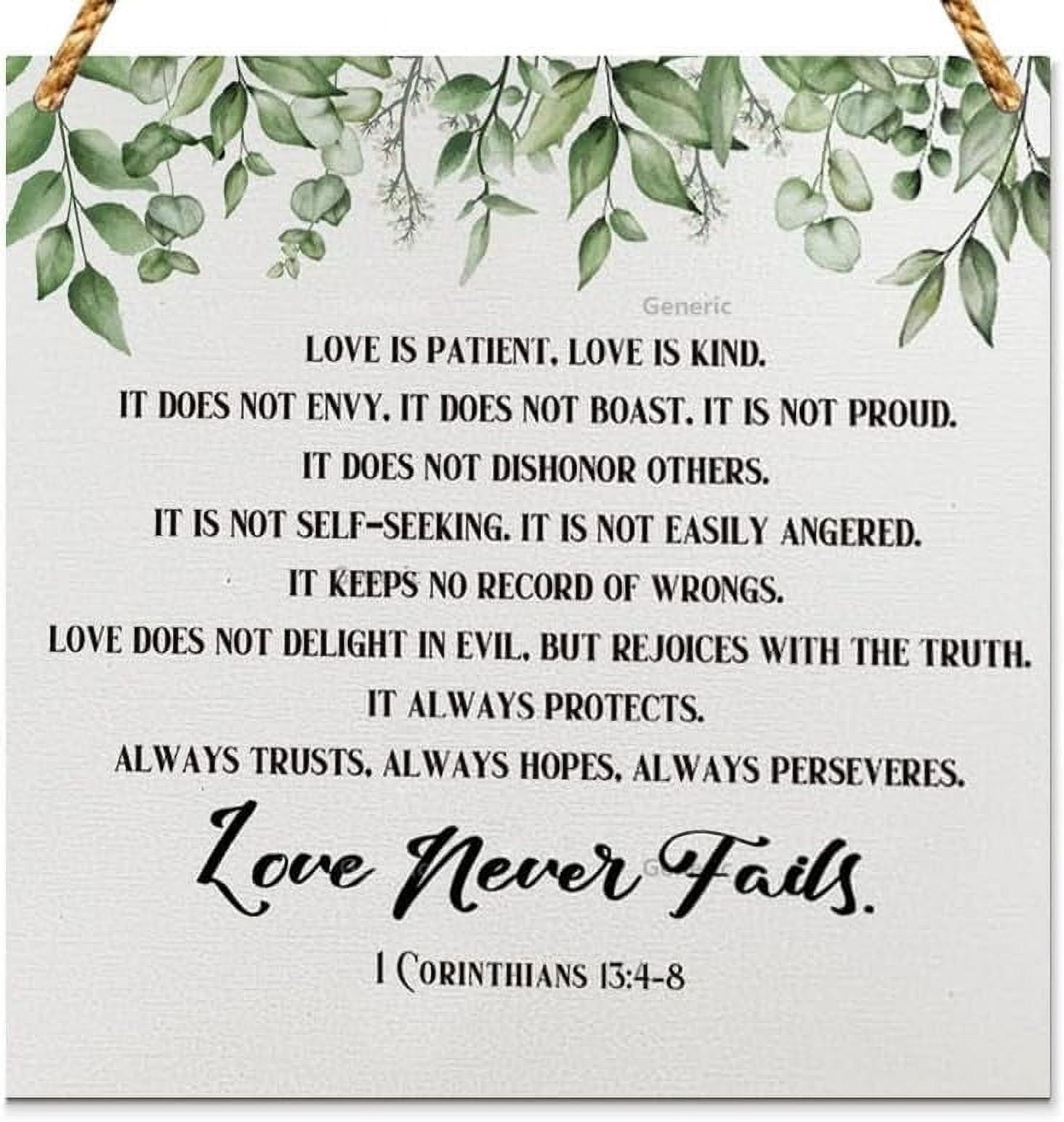 Country Love is Patient Love is Kind Bible Verse Wooden Plaque Sign ...