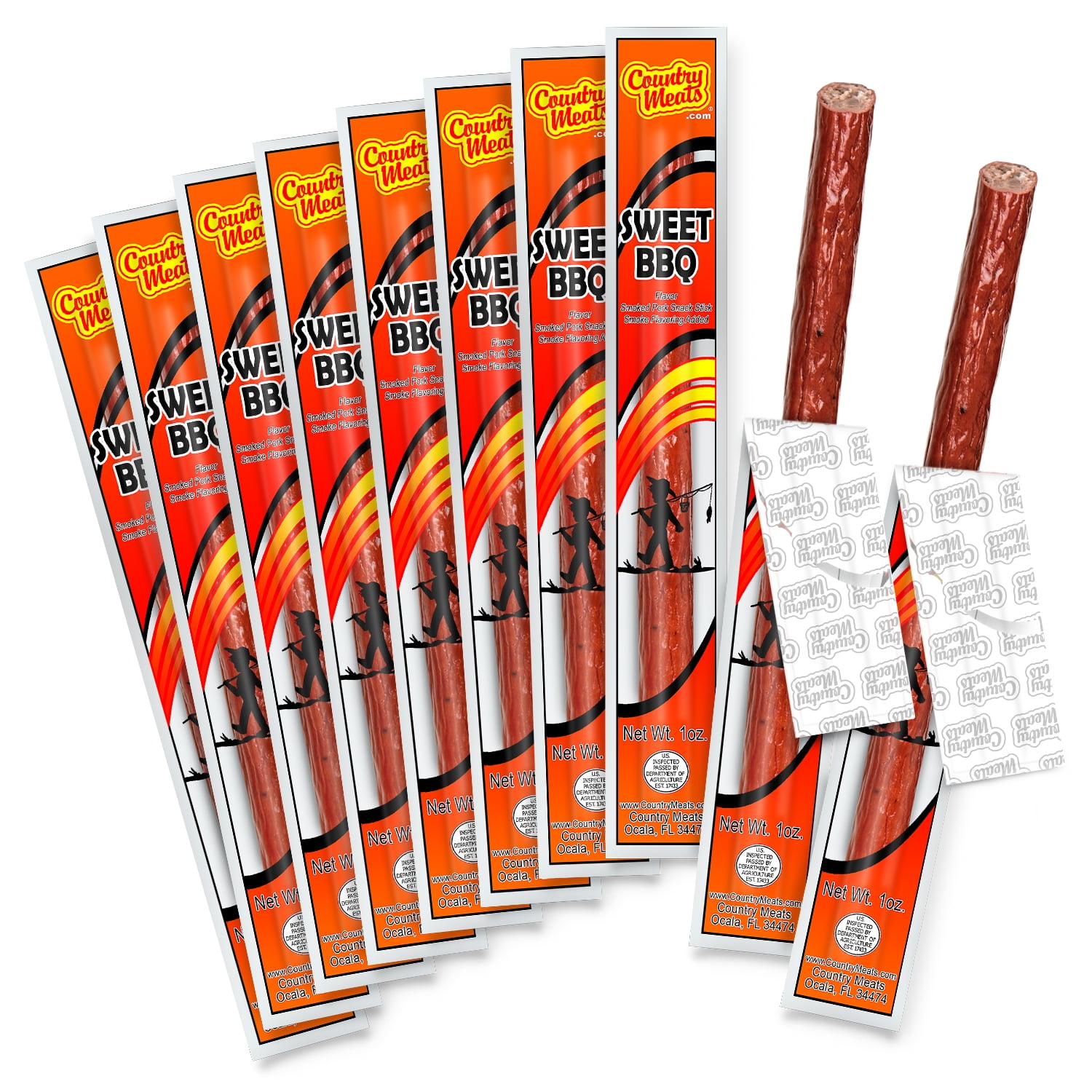 Country Meats, High Protein Keto Friendly Meat Sticks, Sweet BBQ Flavor ...