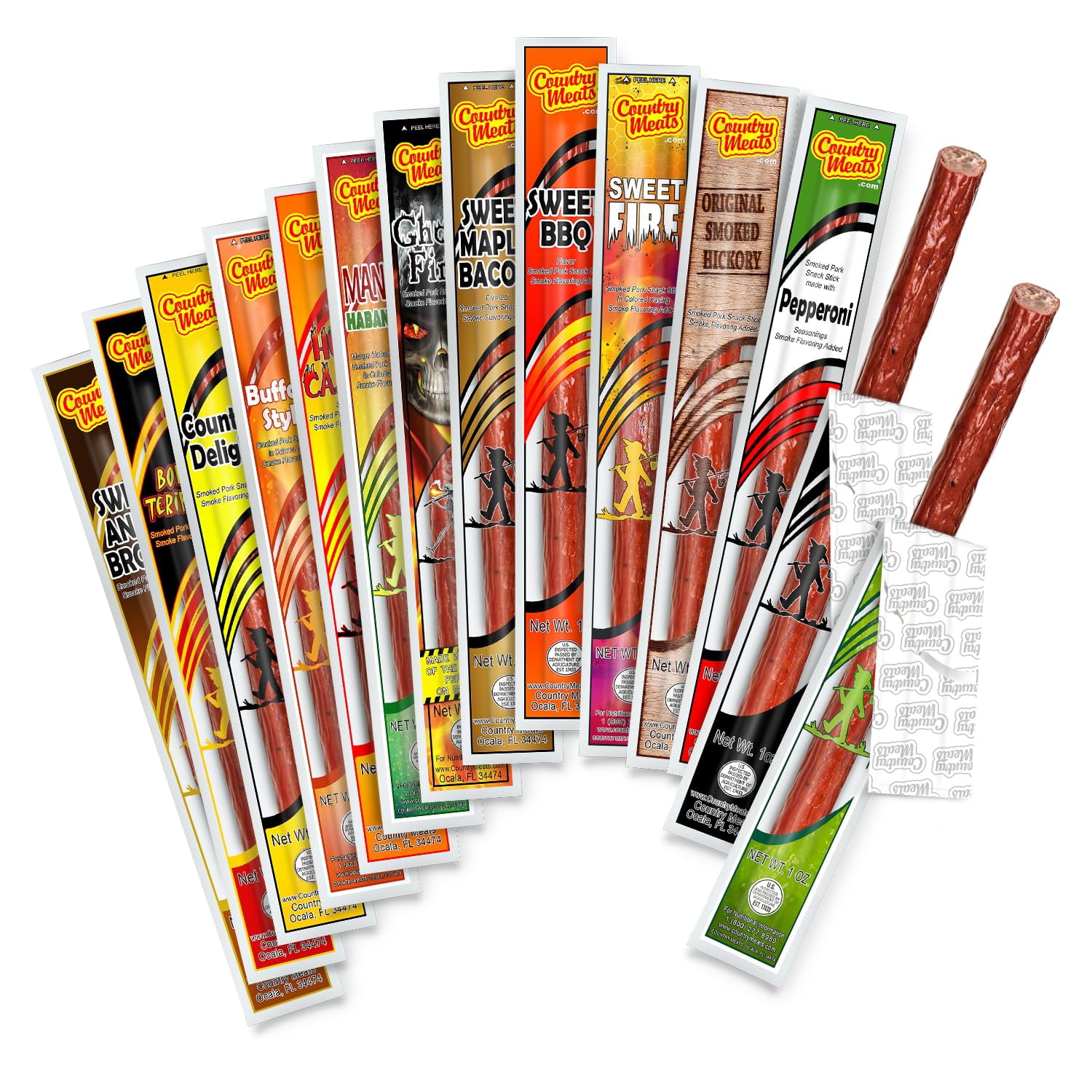 Country Meats, Meat Sticks, XEF1 0 Trans Fat, USDA Certified, Good ...