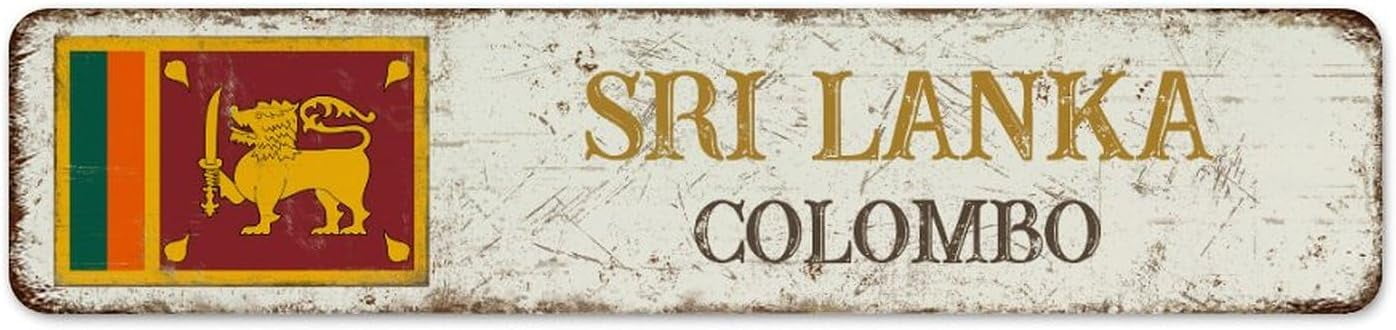 Country Metal Signs Outdoor Sri Lanka-Colombo Home Decor Garage Signs ...