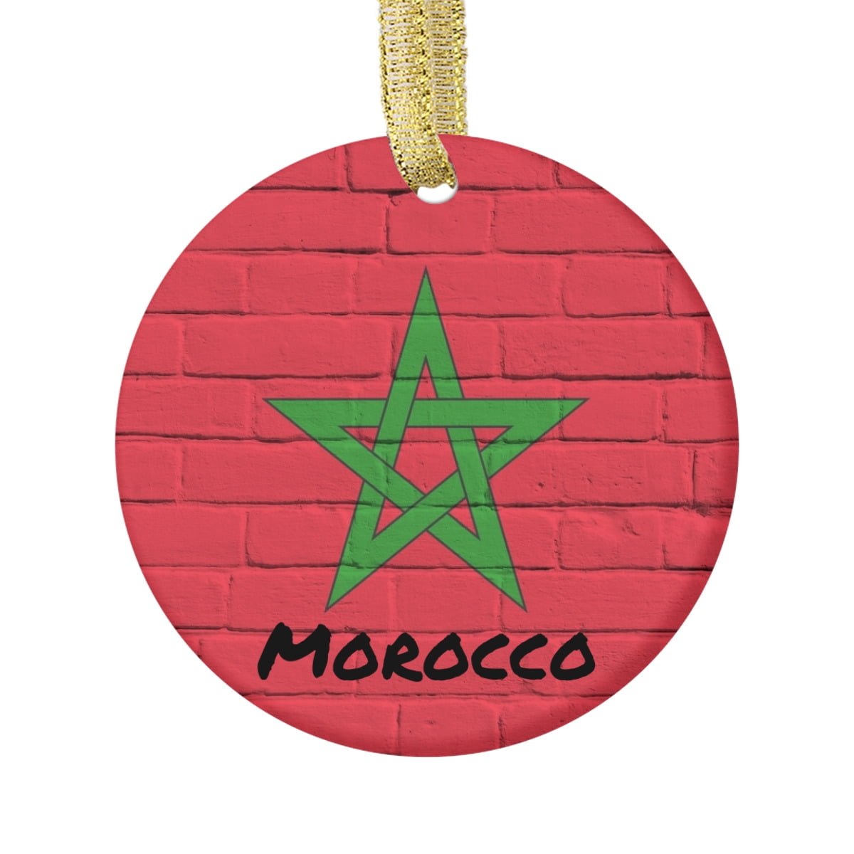 Country Morocco Flag Moroccan Flag Keepsake Souvenir Ceramic Christmas ...