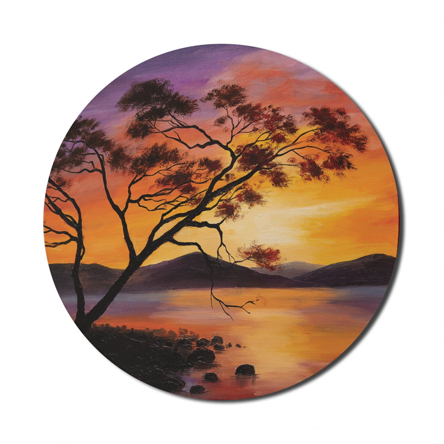Country Mouse Pad for Computers, Picture of Old Tree Bending over River ...