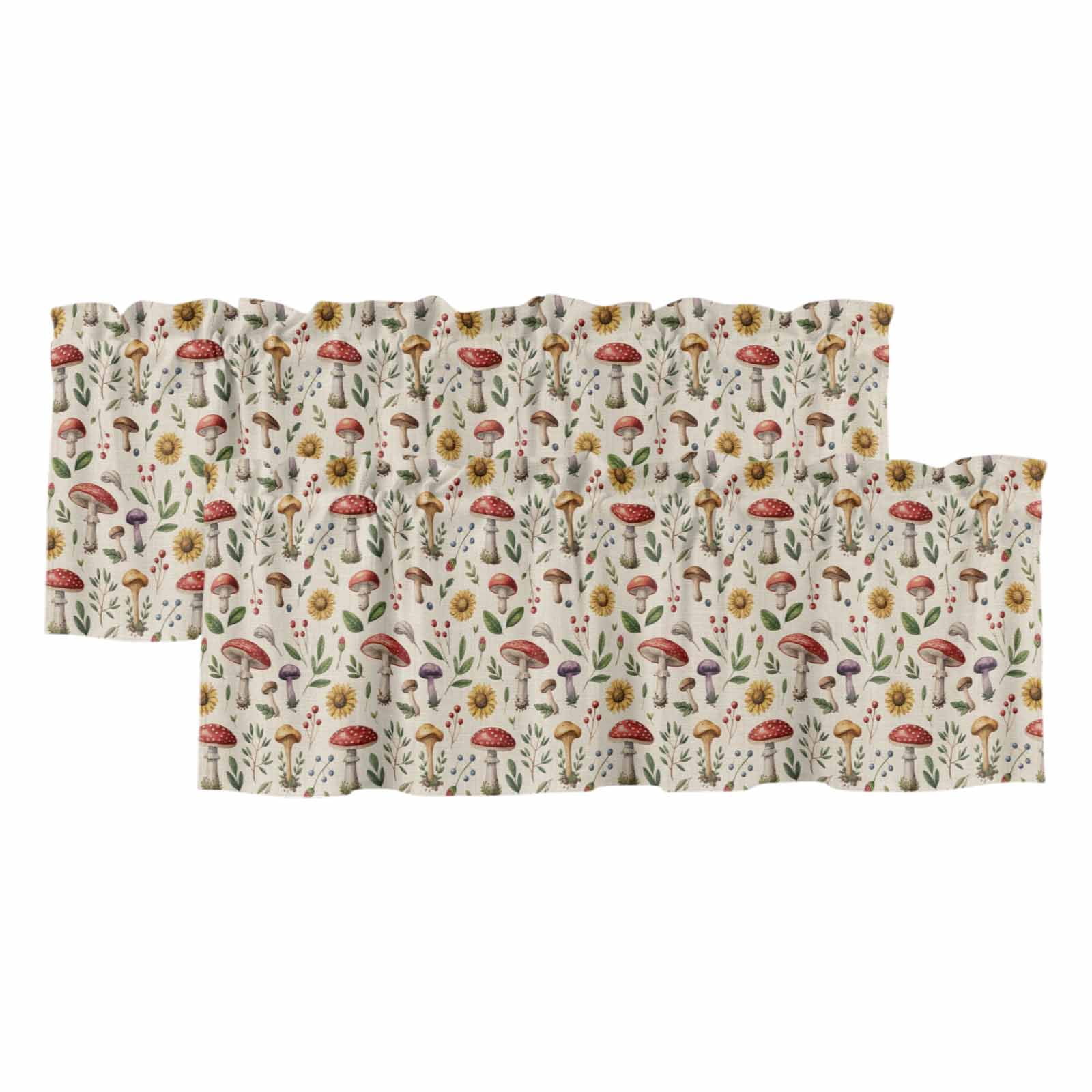 Country Mushroom Curtain Valances for Windows, Kitchen Valance Window ...