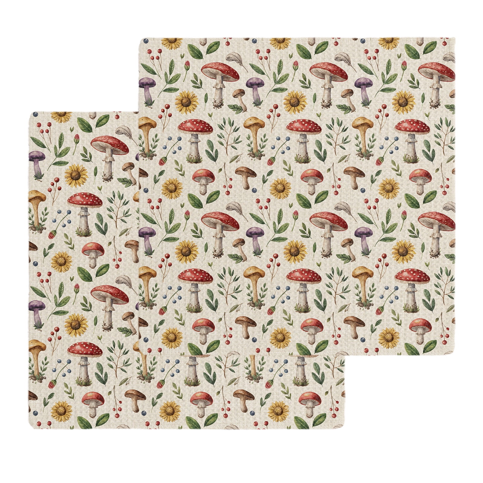 Country Mushroom Kitchen Dish Towels for Drying Dishes Set of 2 ...