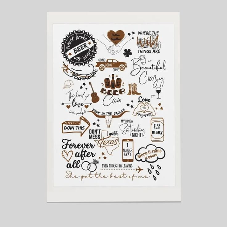 Country Music Gift country music print Combs song lyric sign lyric ...