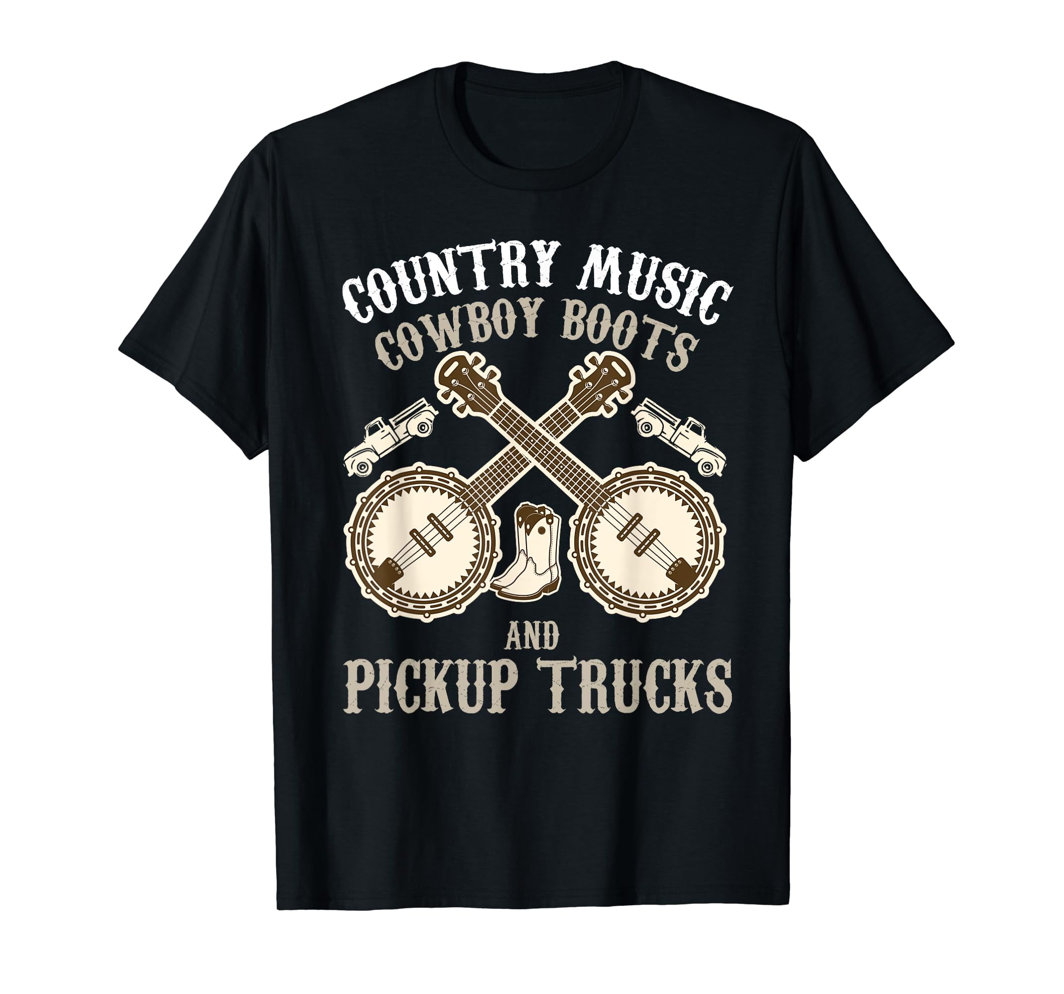Country Music Shirt Funny Cowboy Boots Pickup Truck Saying T-Shirt ...