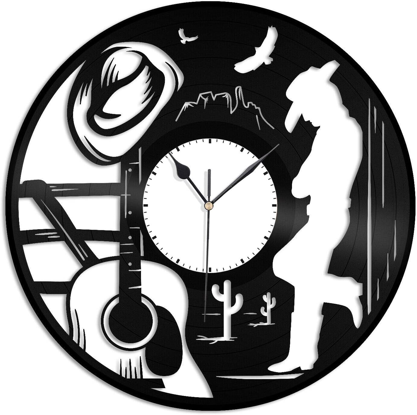 Country Music Vinyl Wall Clock,Vinyl Record Clock Wall Art Unique Room ...