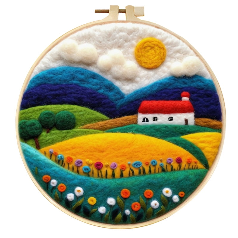 Country Needle Felting Kit Beginner Felt Painting Set with Decorative ...