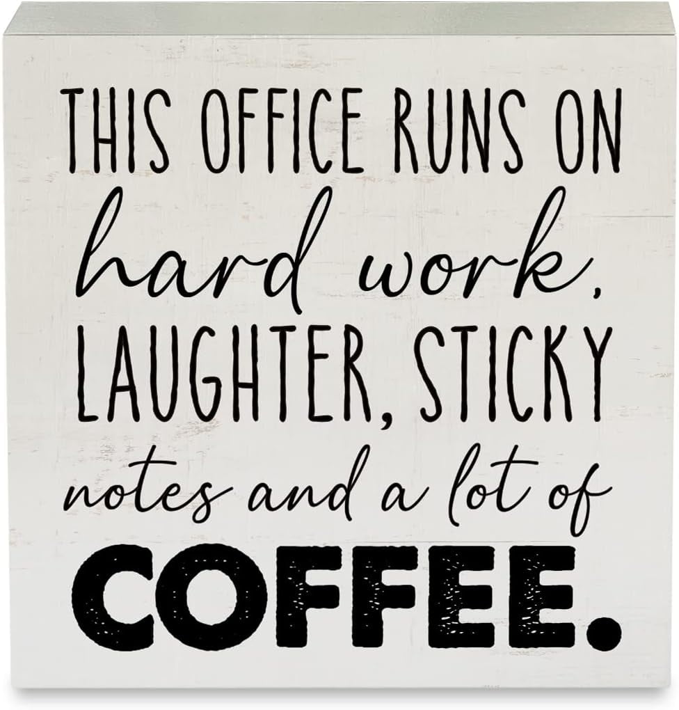 Country Office Wood Box Sign Rustic This Office Runs on Hard Work ...