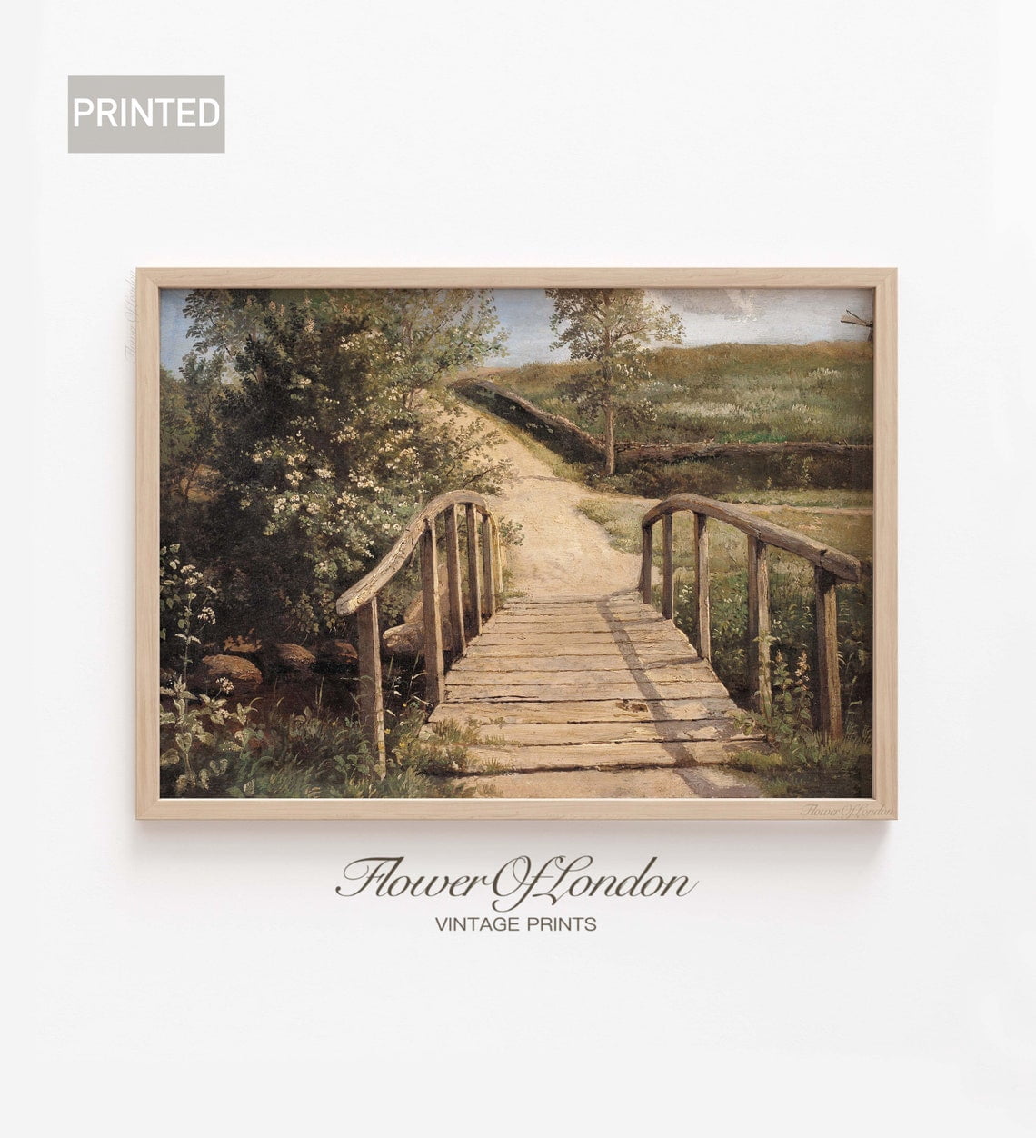 Country Old Bridge Print Vintage Summer French Farmhouse Countryside ...