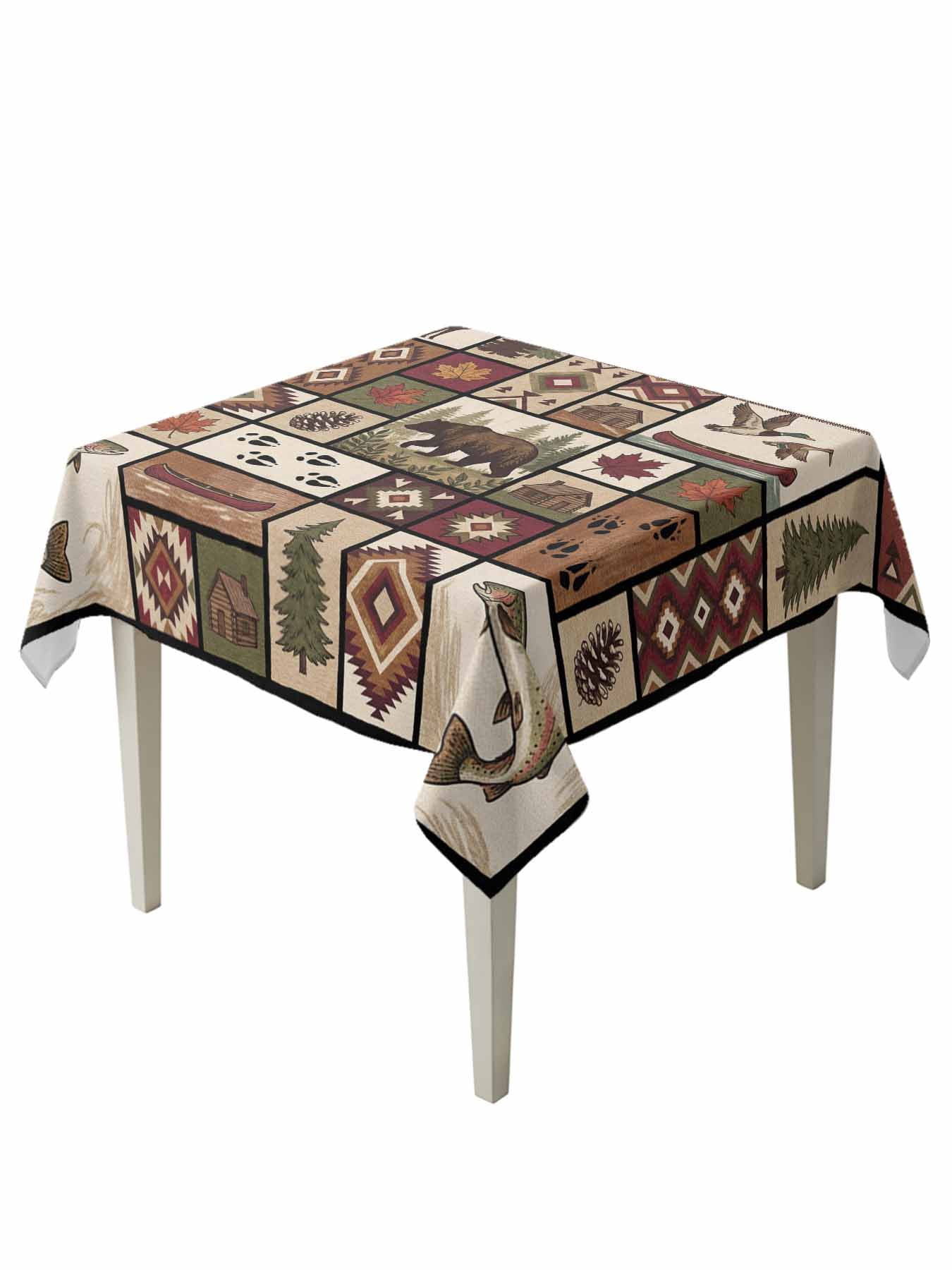 Country Patch Plaid Table Cloth, Waterproof Tablecloth for Square ...