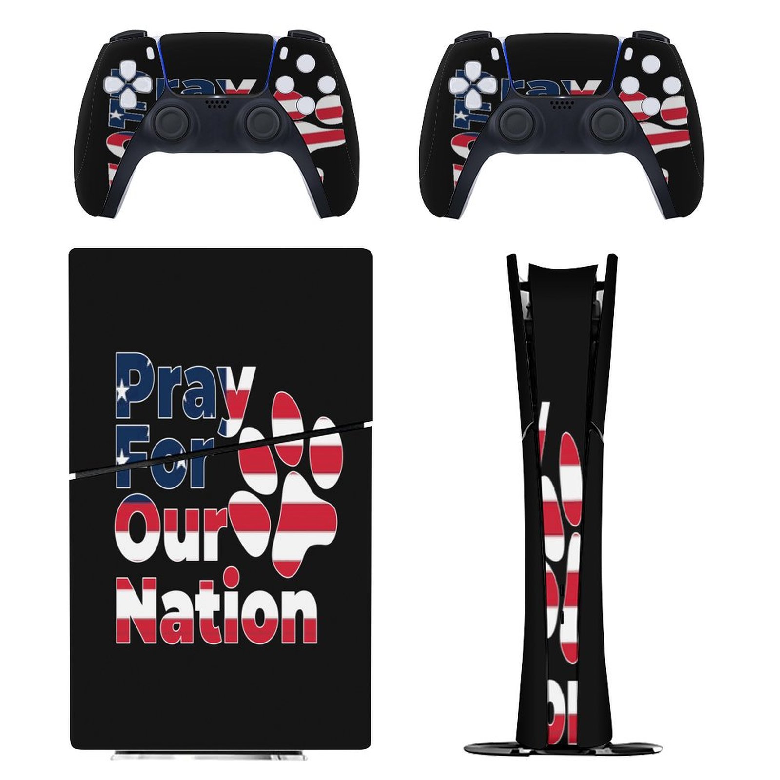 Country - Paw Prints - Flag - T-shirt PS5/PS5 Slim Digital Disc Skin ...