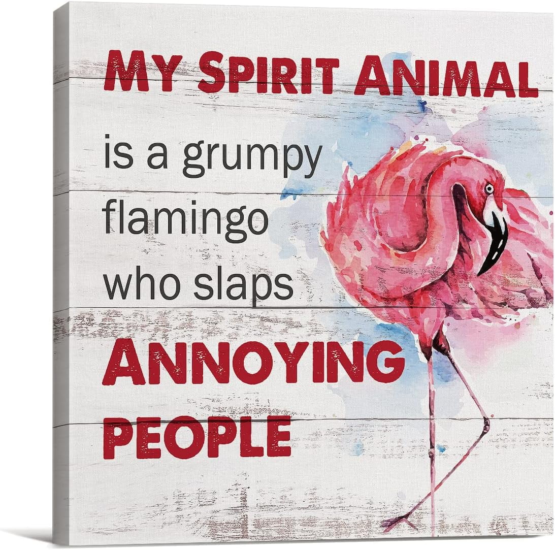 Country Pink Flamingo Canvas Prints Wall Art Decor Desk Sign Summer ...