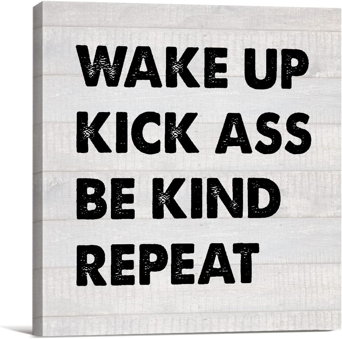 Country Positive Wake up be Kind Wood Box Sign Desk Decor Computer Nerd ...
