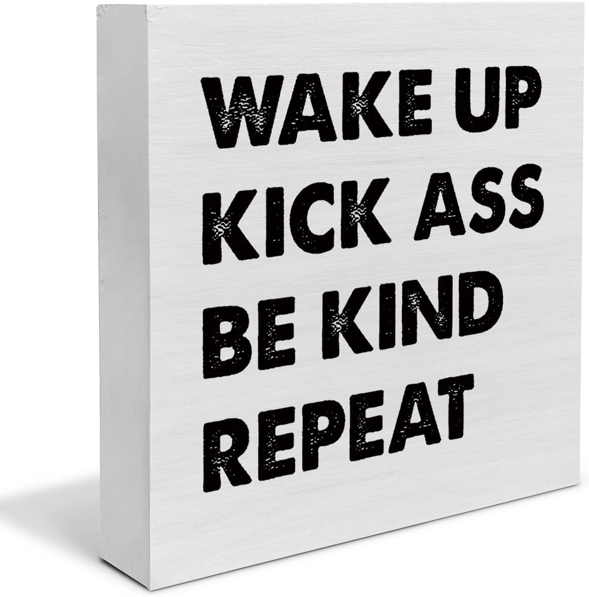 Country Positive Wake up be Kind Wood Box Sign Decor Desk Sign Computer ...
