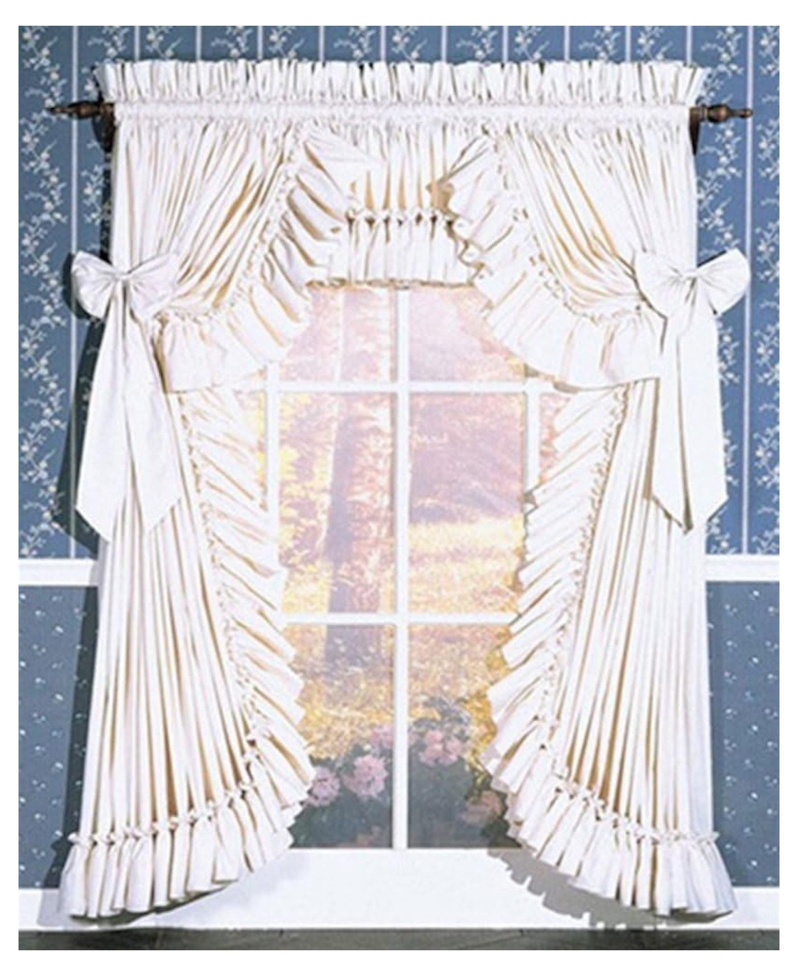 Country Priscilla Curtain, 200x63 Natural - Walmart.com