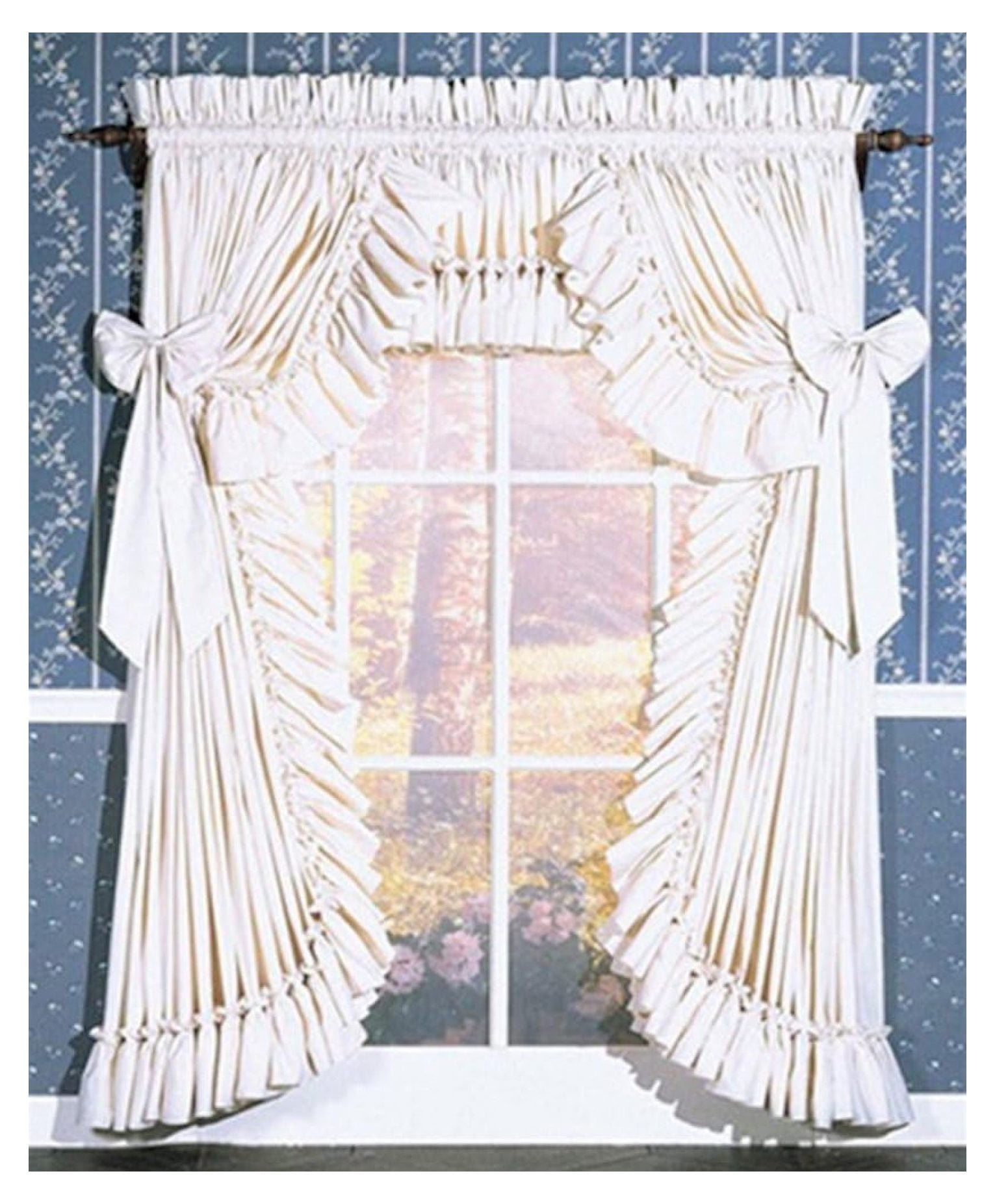 Country Priscilla Curtain, 200x84 Natural - Walmart.com