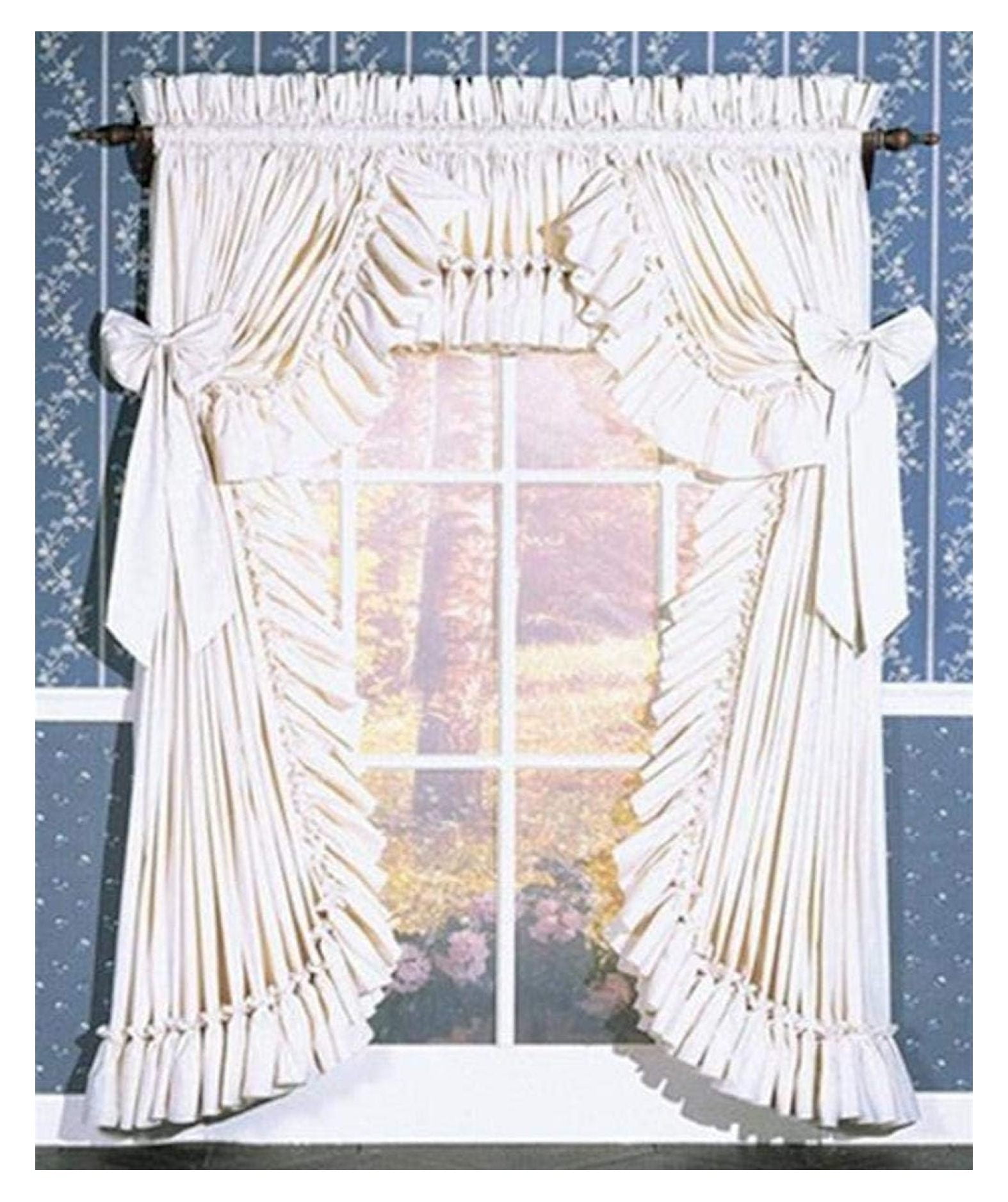 Country Priscilla Curtain ( x 84, White) - Walmart.com