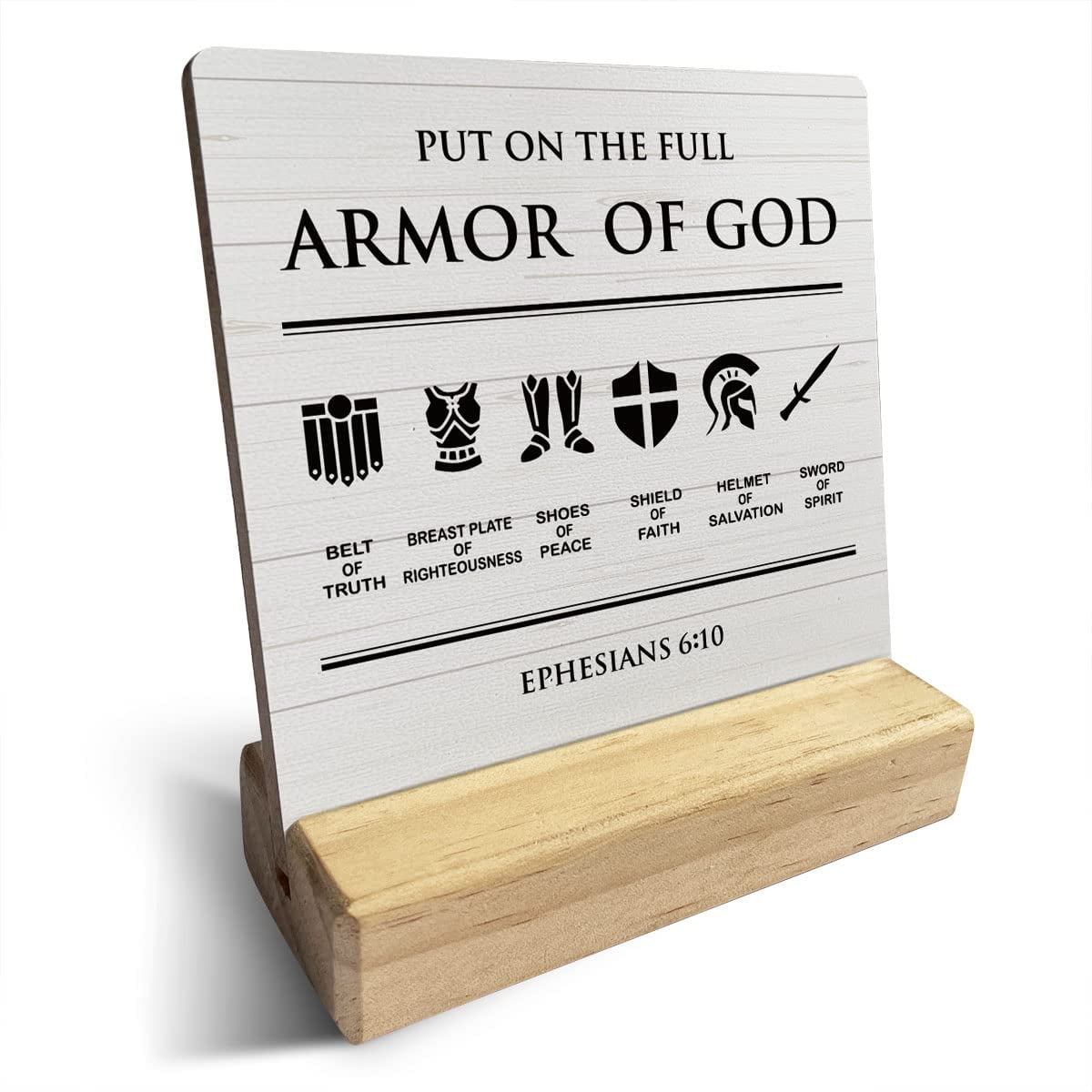 Country Put on the Full Armor of God Bible Verses Wooden Plaque Sign ...