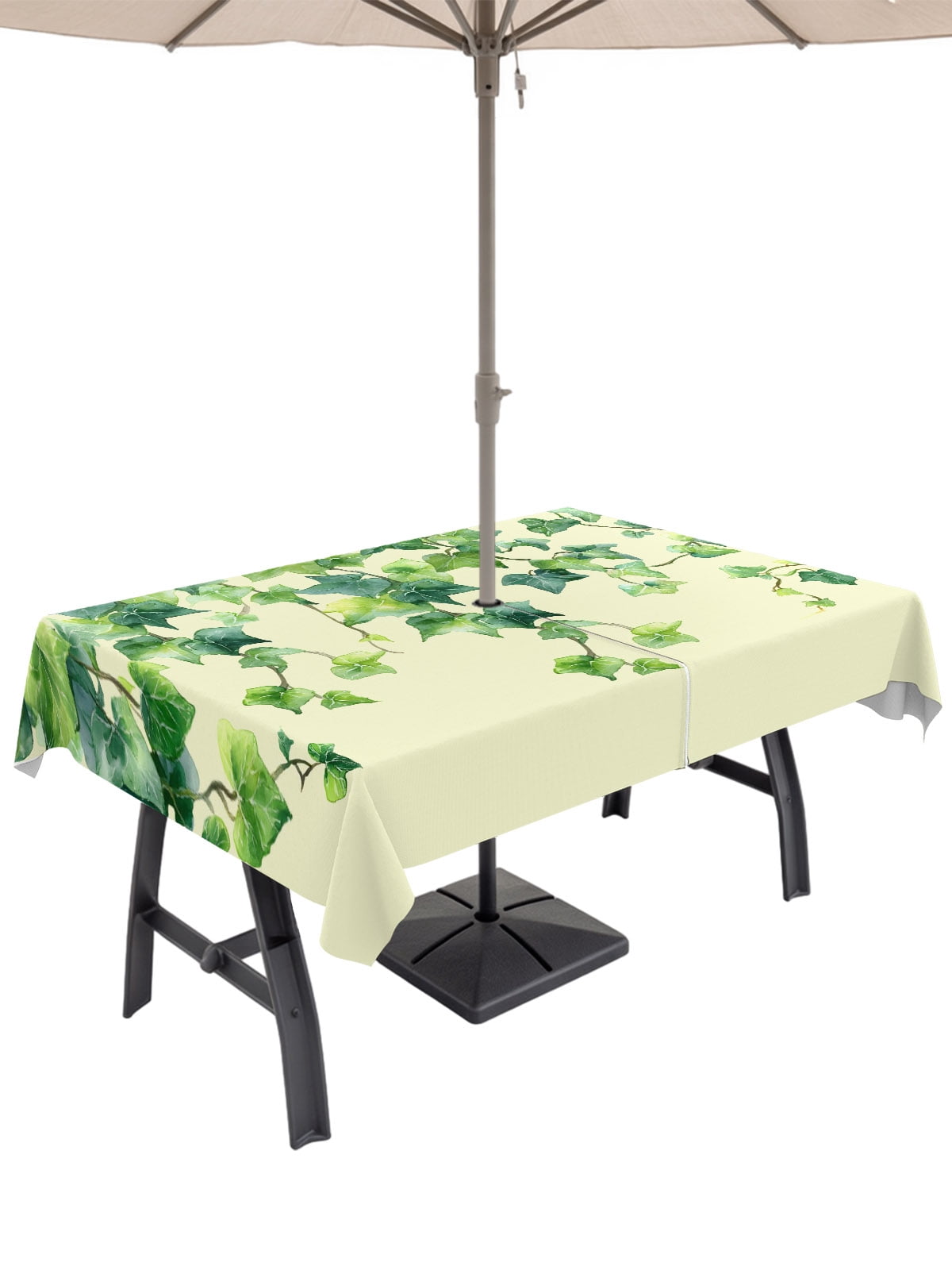 Country Rectangle Outdoor Tablecloth with Umbrella Hole Watercolor ...