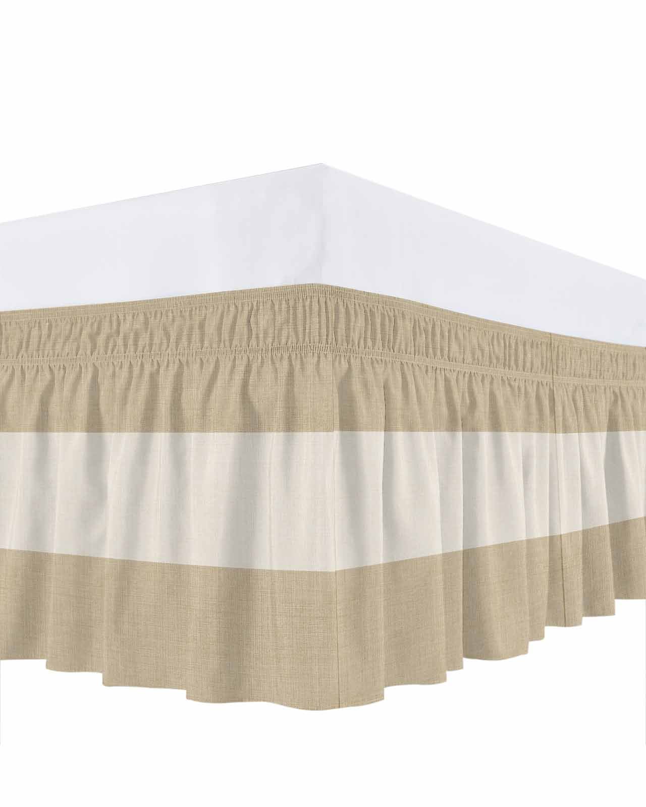 Country Retro Bed Skirt Queen Size 16" Drop Vintage Linen Texture ...