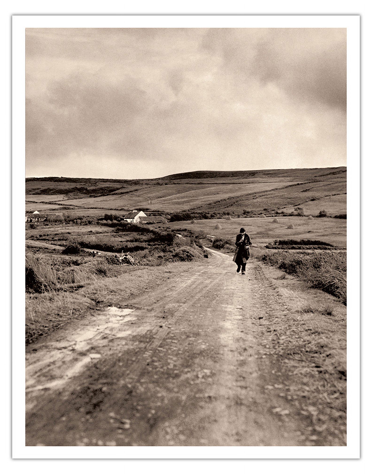 Country Road - County Clare Ireland - Vintage B&W Photograph by ...