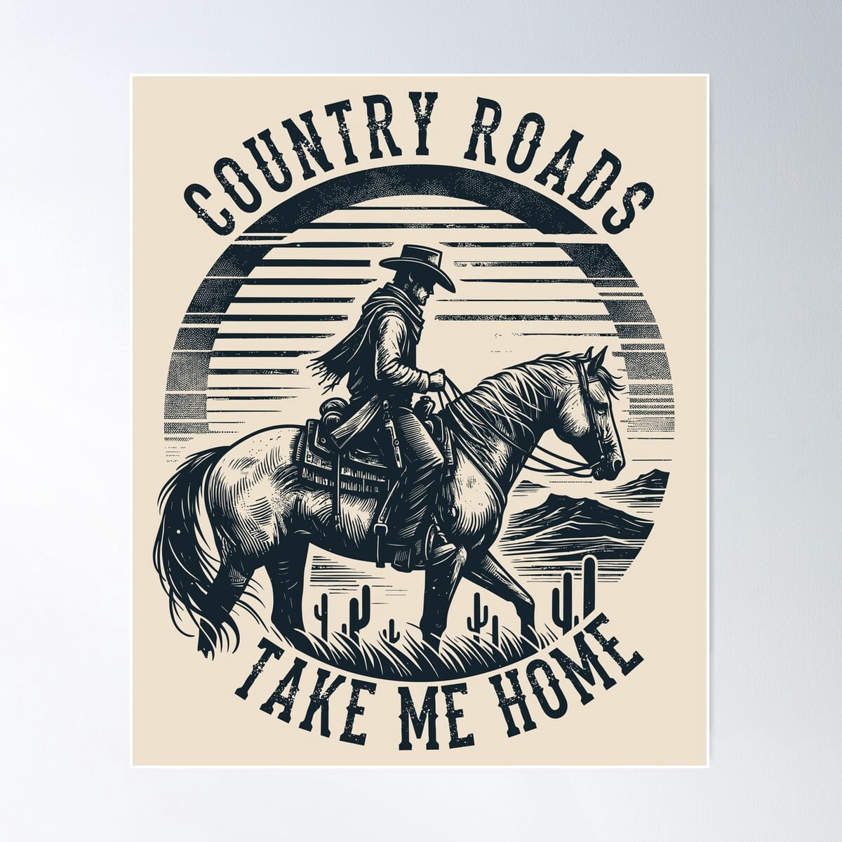 Country Roads Take Me Home, Country Song Music Retro Poster Wall Art ...