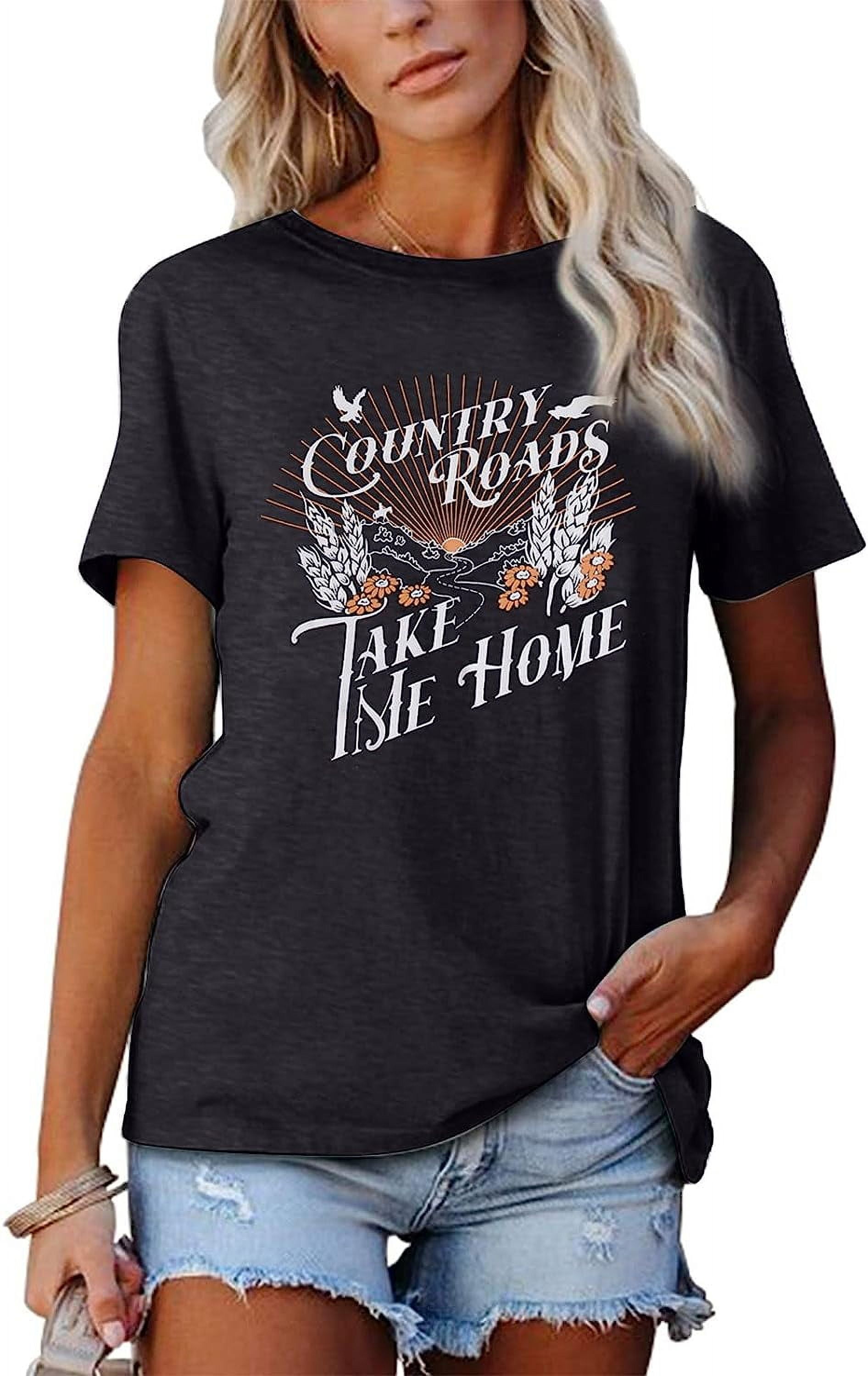 Country Roads Take Me Home Shirt Womens Country Music Tshirts Vintage ...
