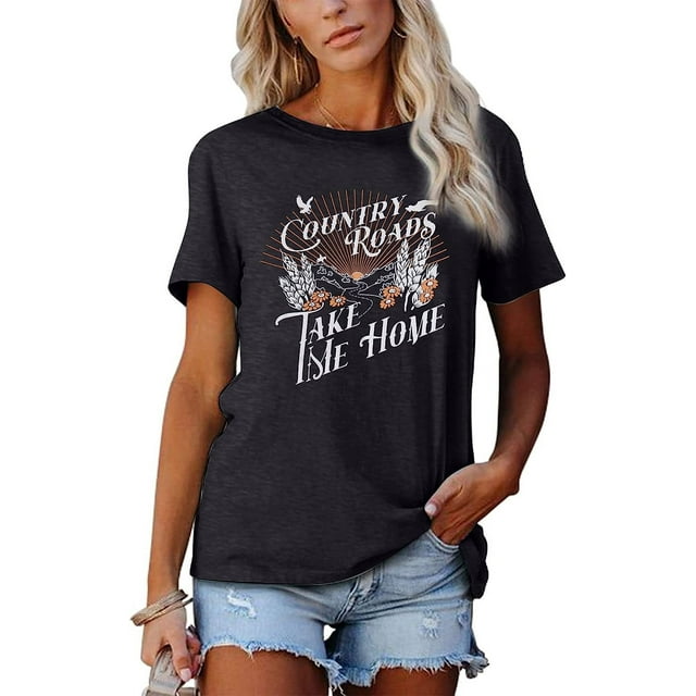 Country Roads Take Me Home Shirt Womens Country Music Tshirts Vintage ...