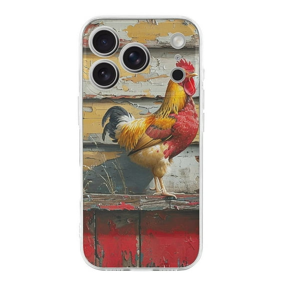 Country Rooster Chicken Farmhouse Transparent TPU Case for iPhone 17 ...